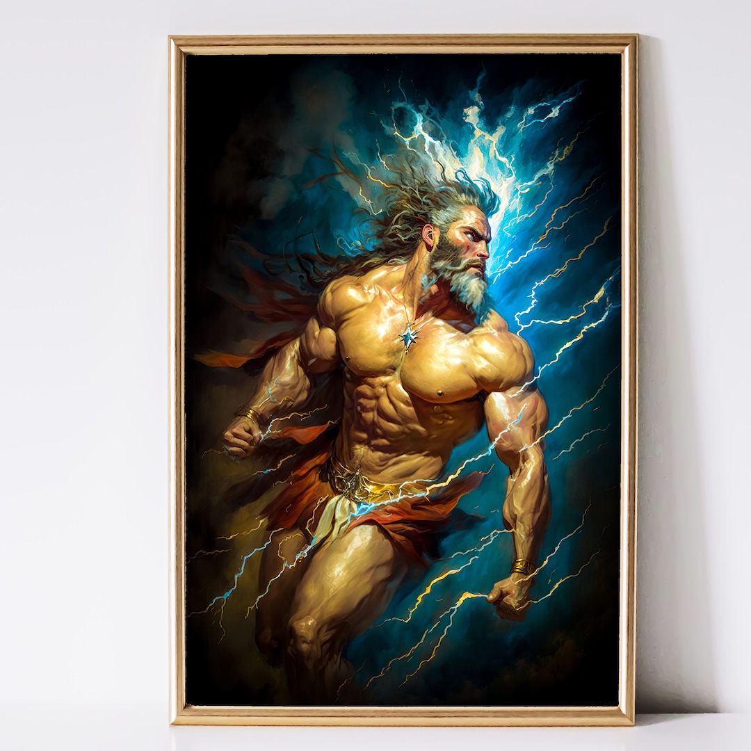 Zeus Greek God Art, Greek Mythology Art , Fantasy Art, Mythical Art, Magical Art, Digital ...