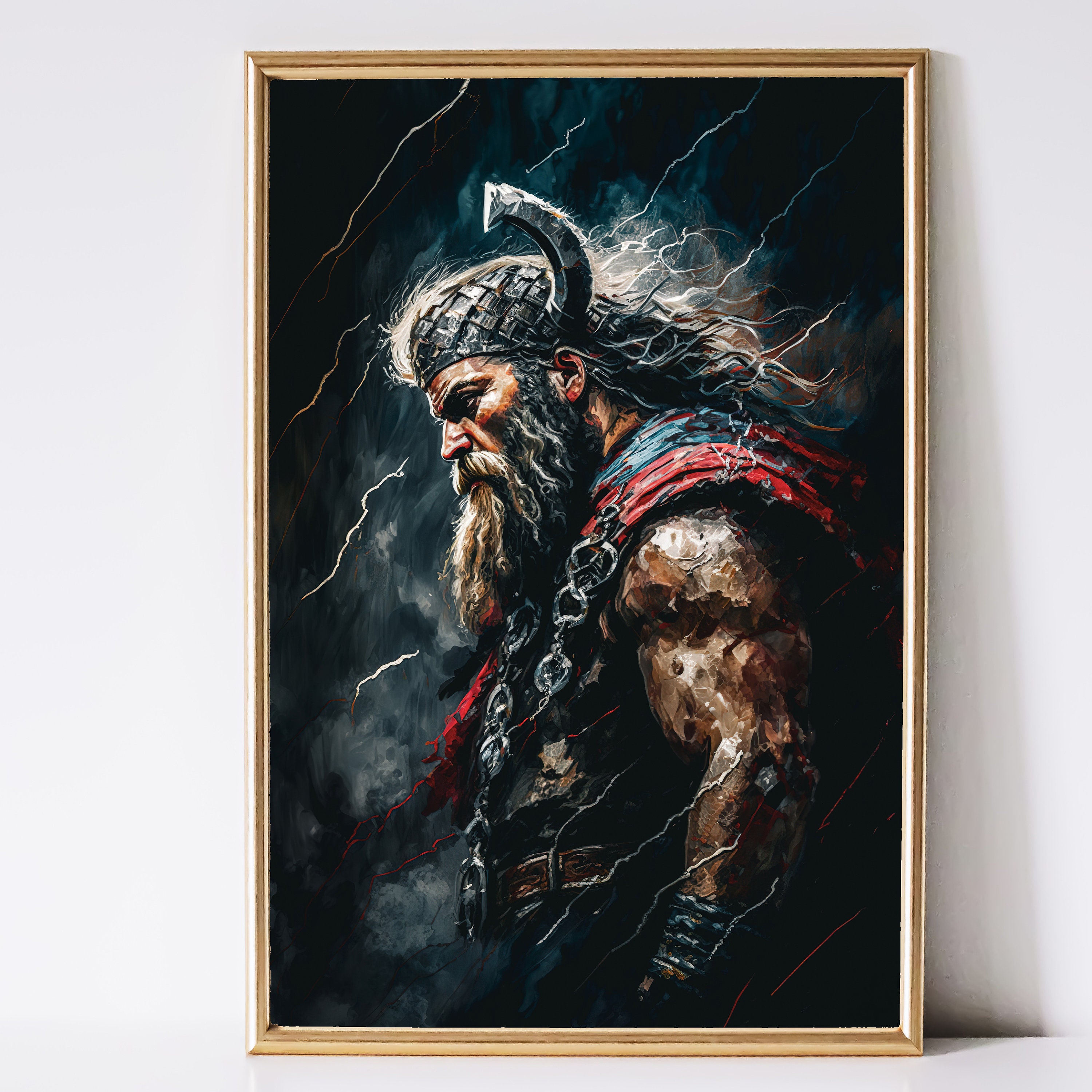 Thor Art God of Thunder Norse Mythology Art Fantasy Art - Etsy