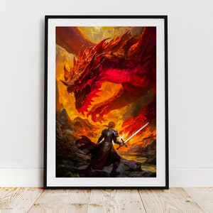 Dragon Vs Warrior Princess, DND Battle Scene, Dragon Art, Fantasy Art ...