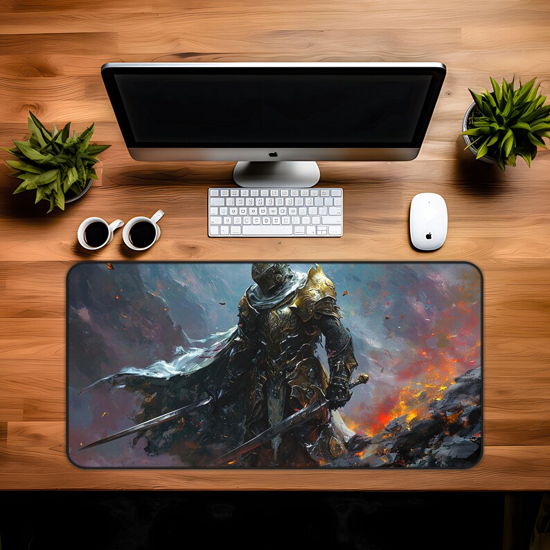 Dark Paladin Knight Desk Mat, DND Mousepad, Darks Souls Mouse Pad ...