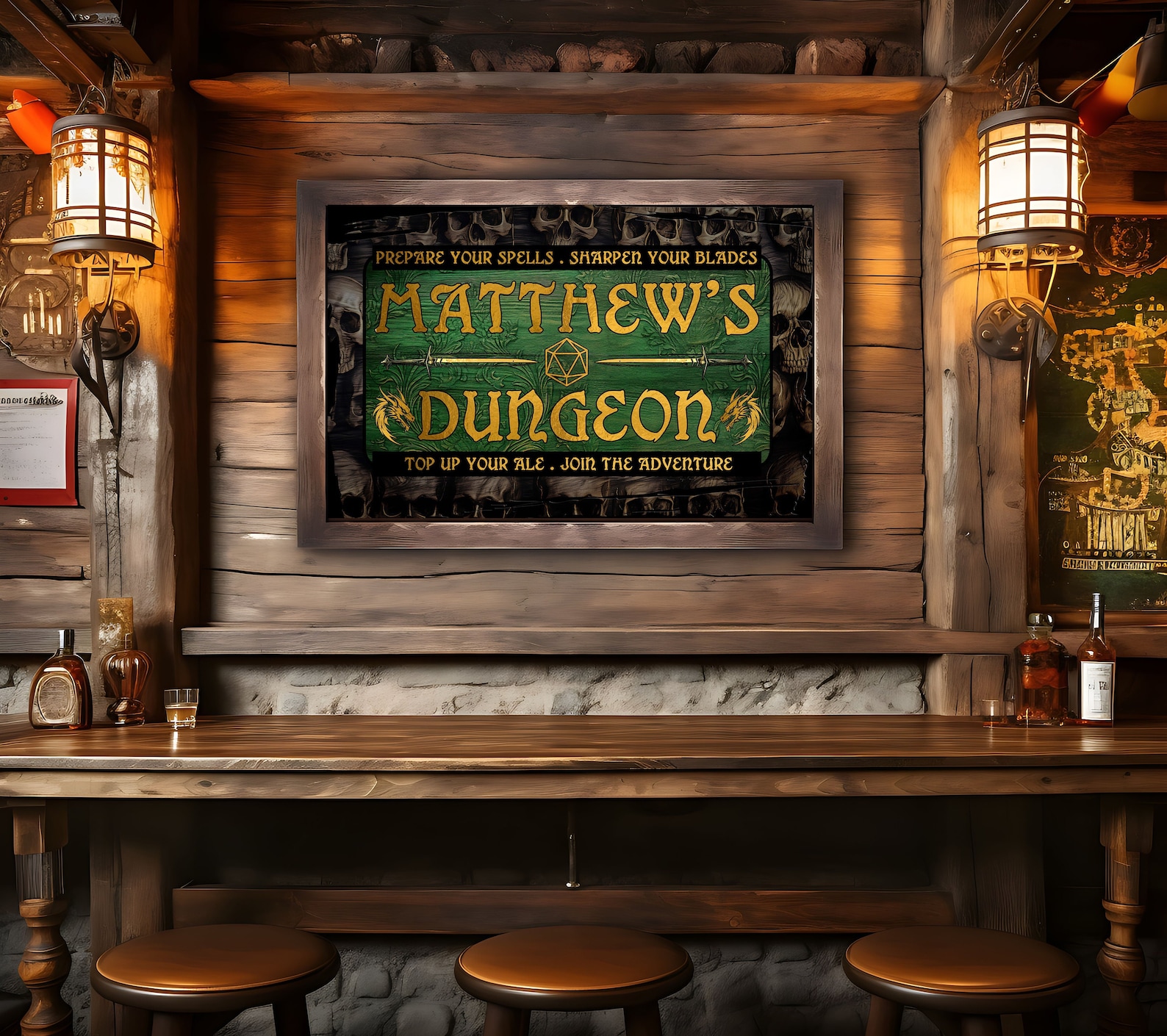 Custom DND Dungeon Poster With Name, Home Decor, Digital Download, Wall ...