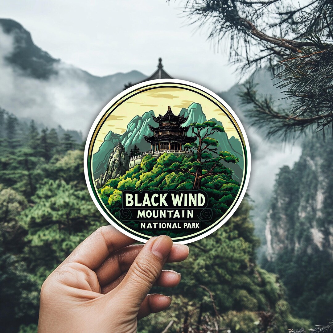 Black Wind Mountain National Park Sticker Waterproof Vinyl Sticker ...