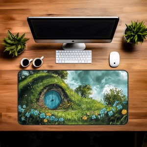 Hobbit Hole Desk Mat, Lord of the Rings Mousepad, the Shire Mouse Pad ...