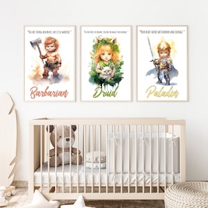 Dnd Character Class Bundle for Nursery, Set of 12 Classes, Positive ...