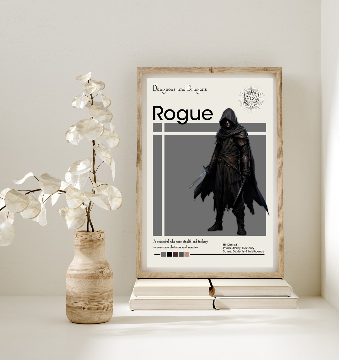 Rogue Dnd Character Artwork Minimal Fantasy Gallery Wall - Etsy