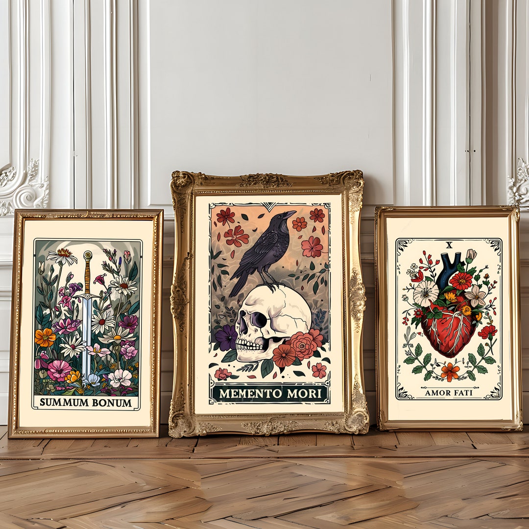 Set of 3 Stoicism Tarot Card Prints, Earthy Boho Set, Stoic Art ...