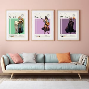 Dnd Character Class Bundle, Set of 12 Classes, Fantasy Gallery Wall ...