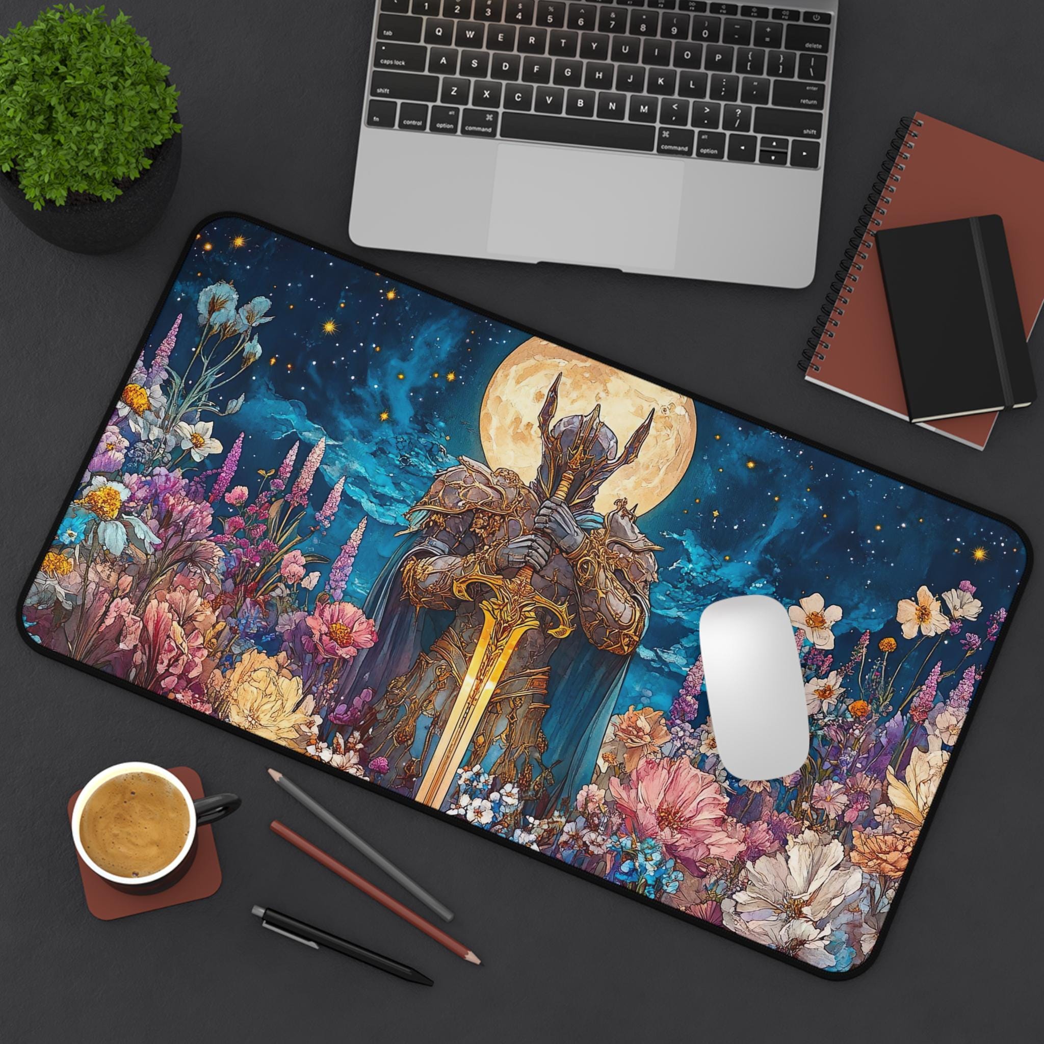 Medieval Fantasy Warrior Knight Desk Mat Tapestry Style Mousepad ...