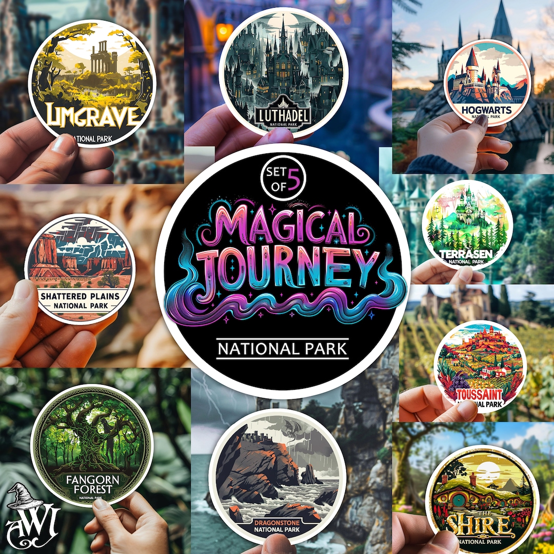 Magical Journey Sticker Bundle Set of 5 Outdoor Fantasy Adventure ...