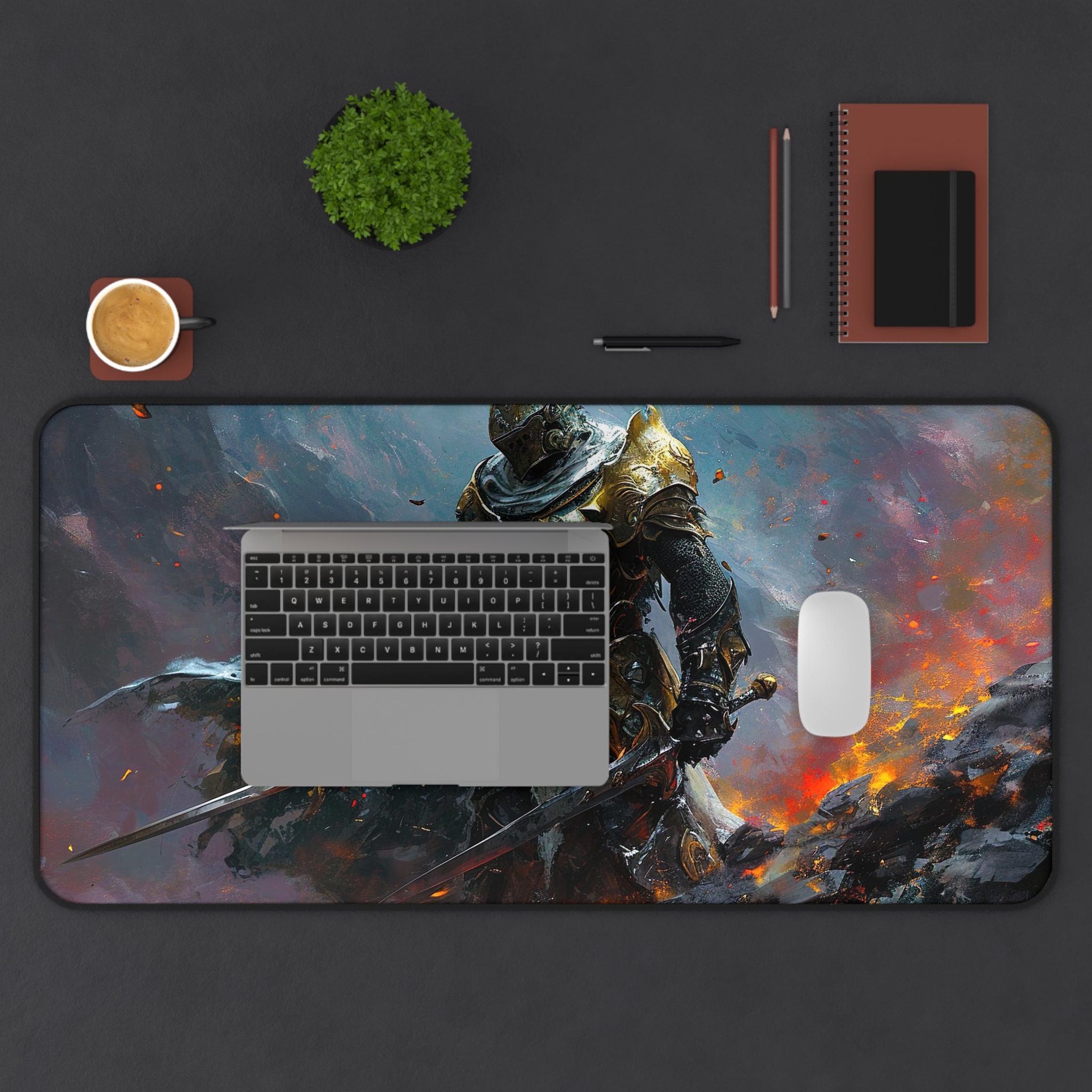 Dark Paladin Knight Desk Mat, DND Mousepad, Darks Souls Mouse Pad ...