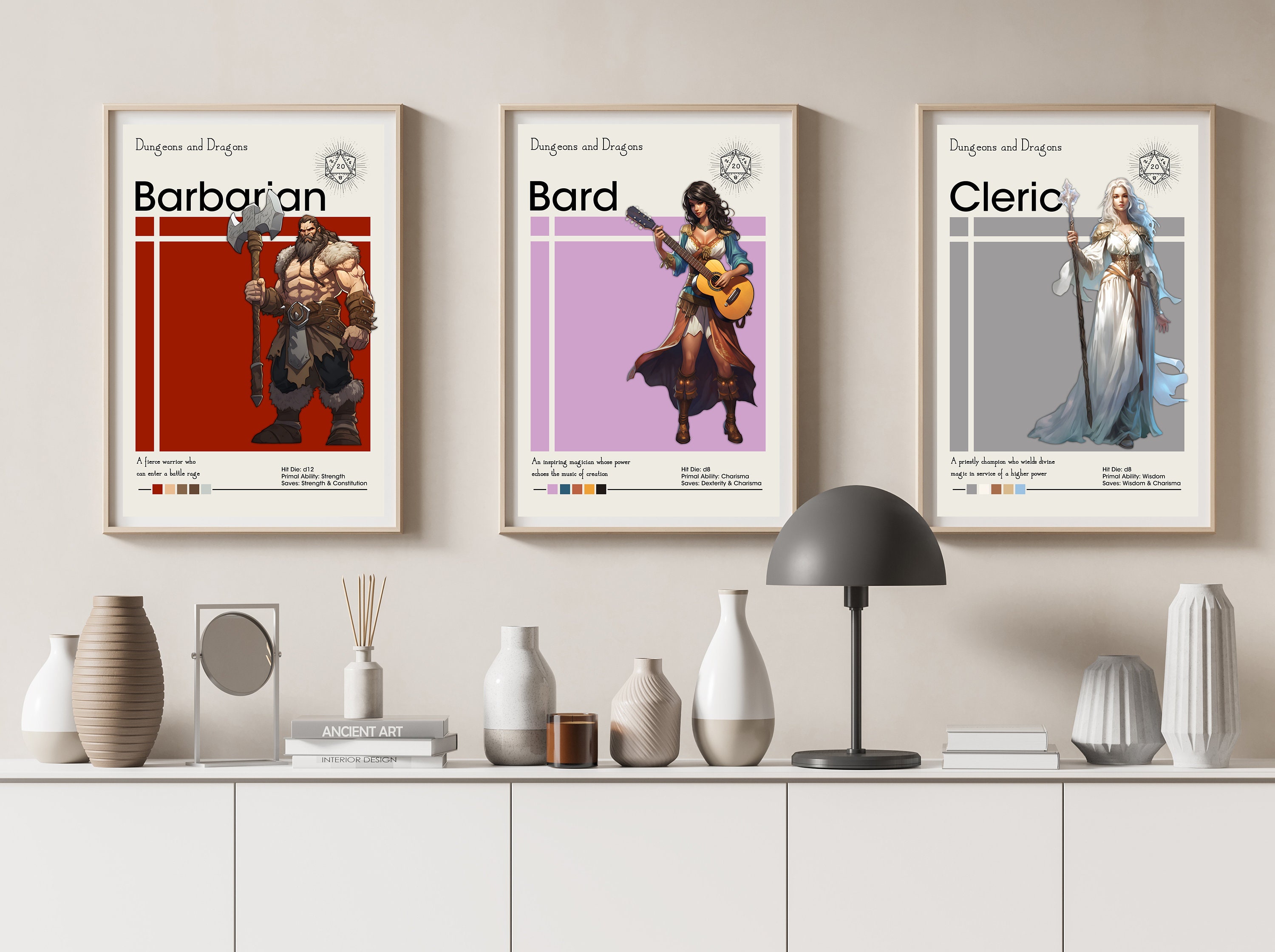 Dnd Character Class Bundle, Set of 12 Classes, Fantasy Gallery Wall ...