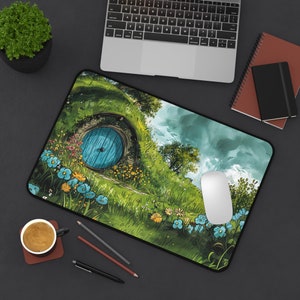 Hobbit Hole Desk Mat, Lord of the Rings Mousepad, the Shire Mouse Pad ...