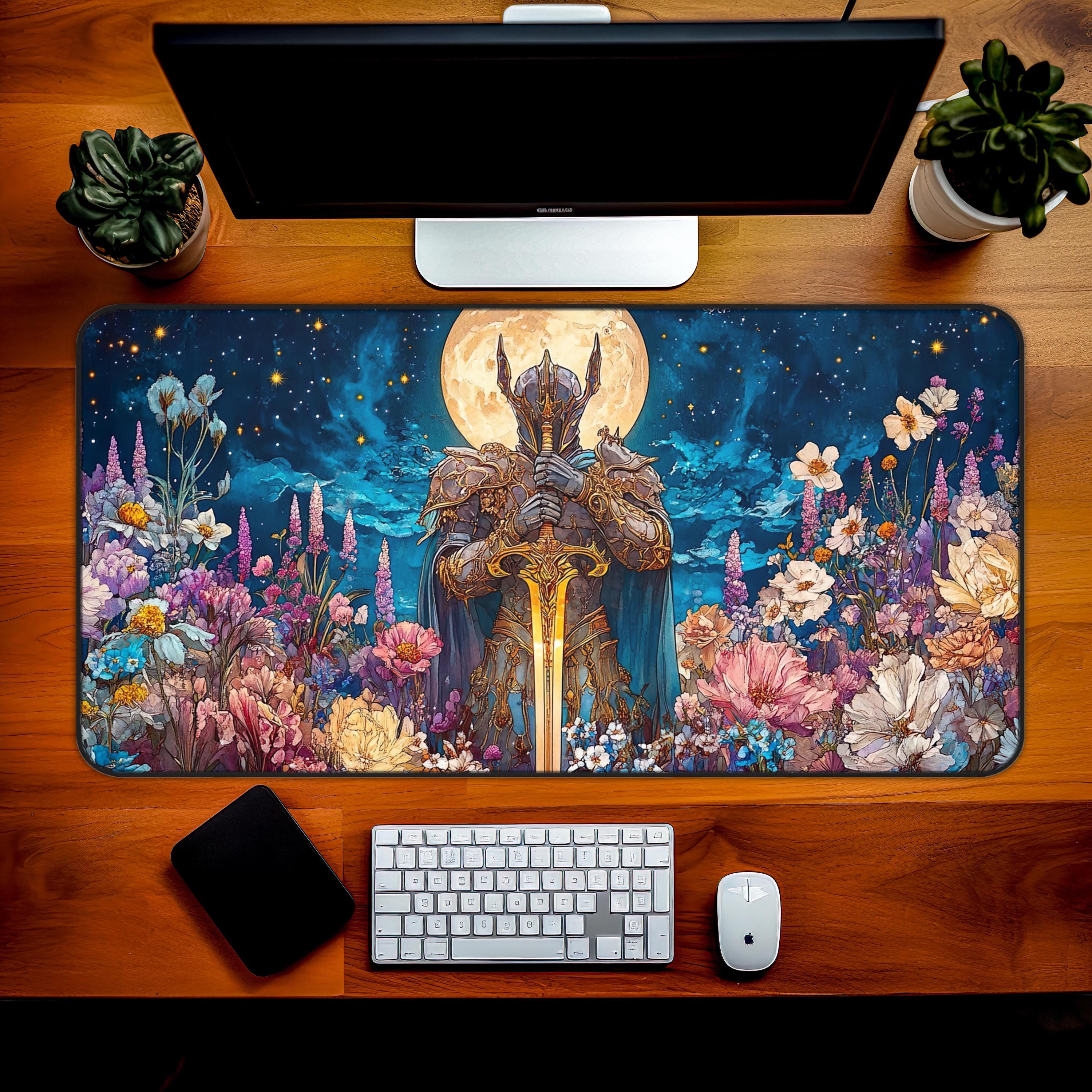 Medieval Fantasy Warrior Knight Desk Mat Tapestry Style Mousepad ...
