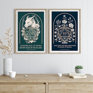 Dnd Artwork Bundle, Set of 3, Minimal Fantasy Gallery Wall, Gaming Room ...