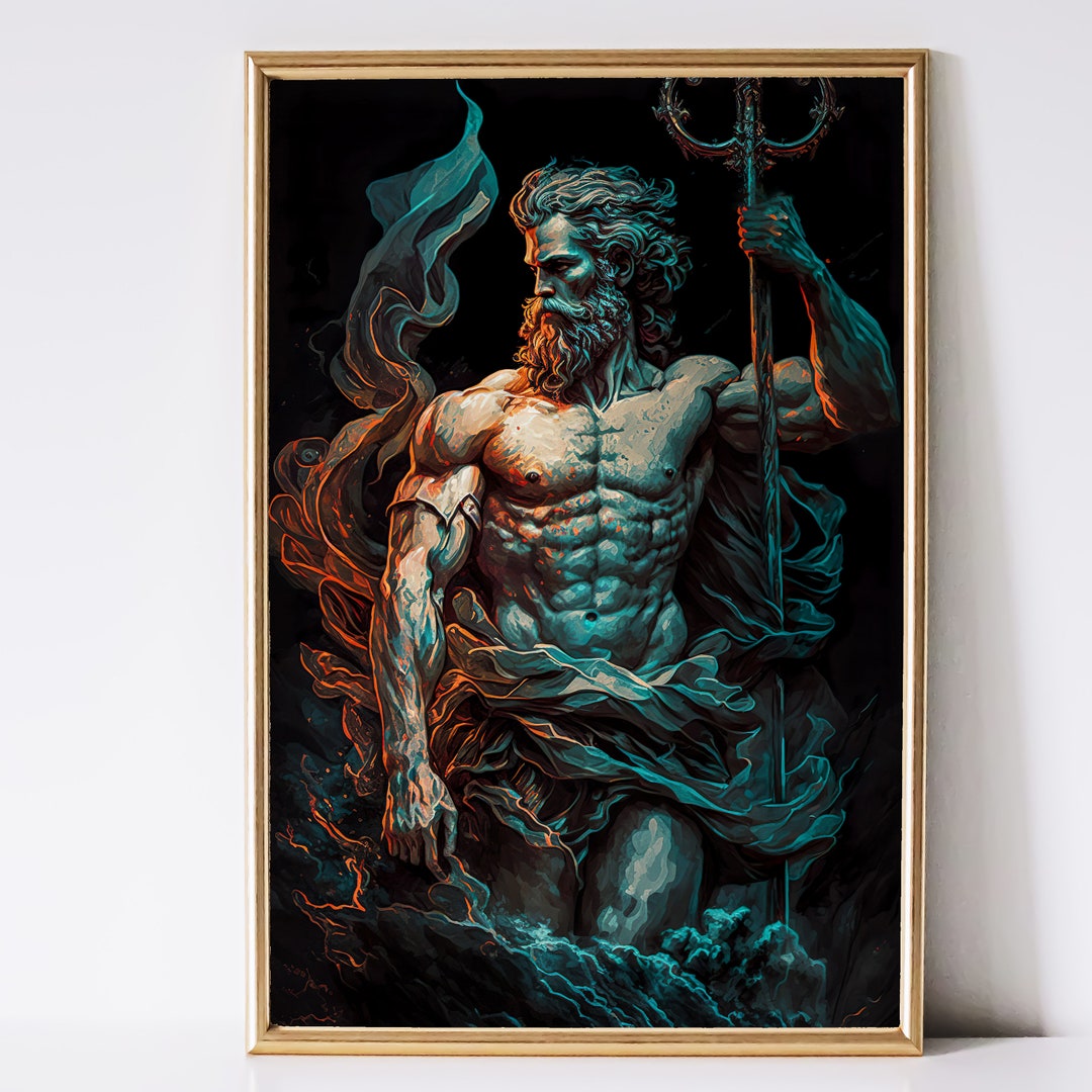 Poseidon Greek God Art, Greek Mythology Art , Fantasy Art, Mythical Art ...