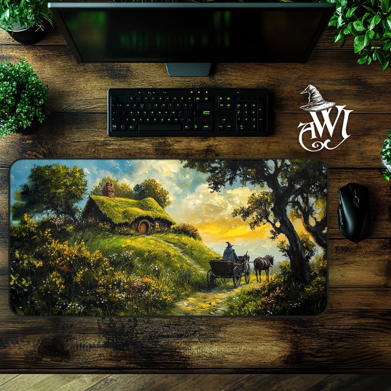 Gandalf in the Shire Desk Mat Lord of the Rings Mousepad the Shire ...