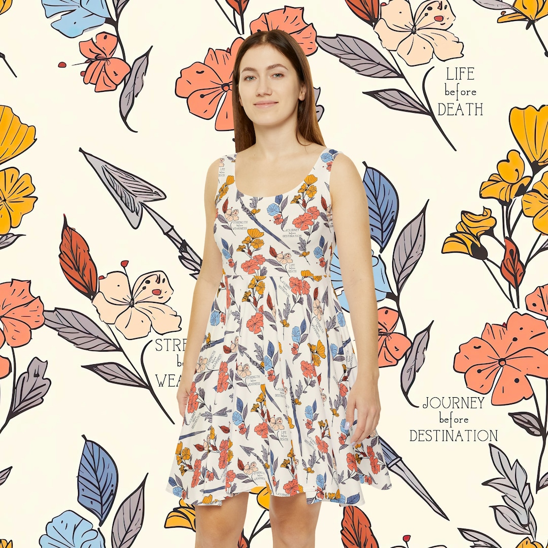 Life Before Death Women's Floral Skater Dress, Stormlight Archive, Boho ...