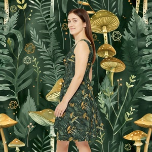 DND Botanical Forest Women's Skater Dress, Boho Chic, Multiple Sizes ...