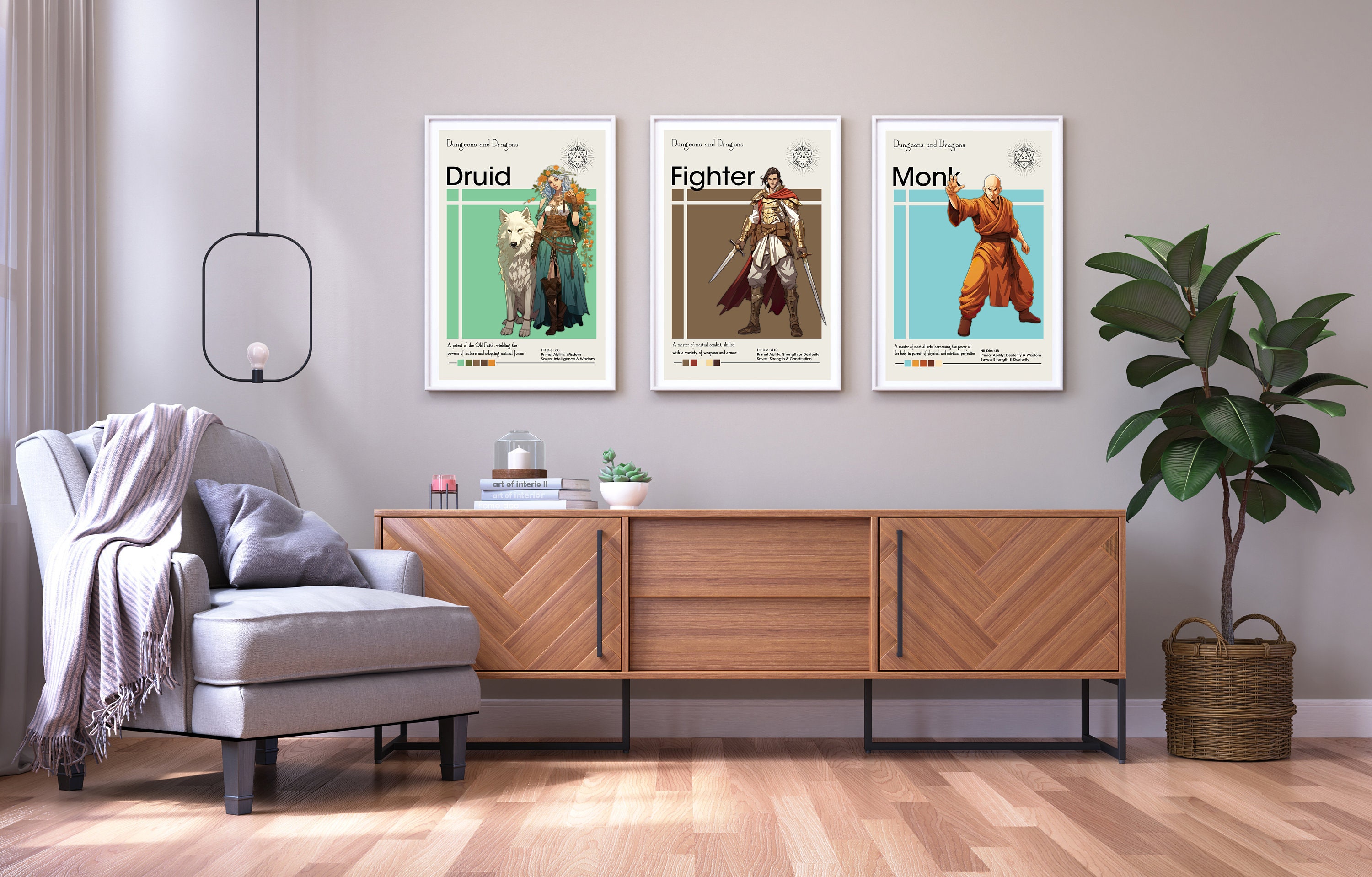 Dnd Character Class Bundle, Set of 12 Classes, Fantasy Gallery Wall ...