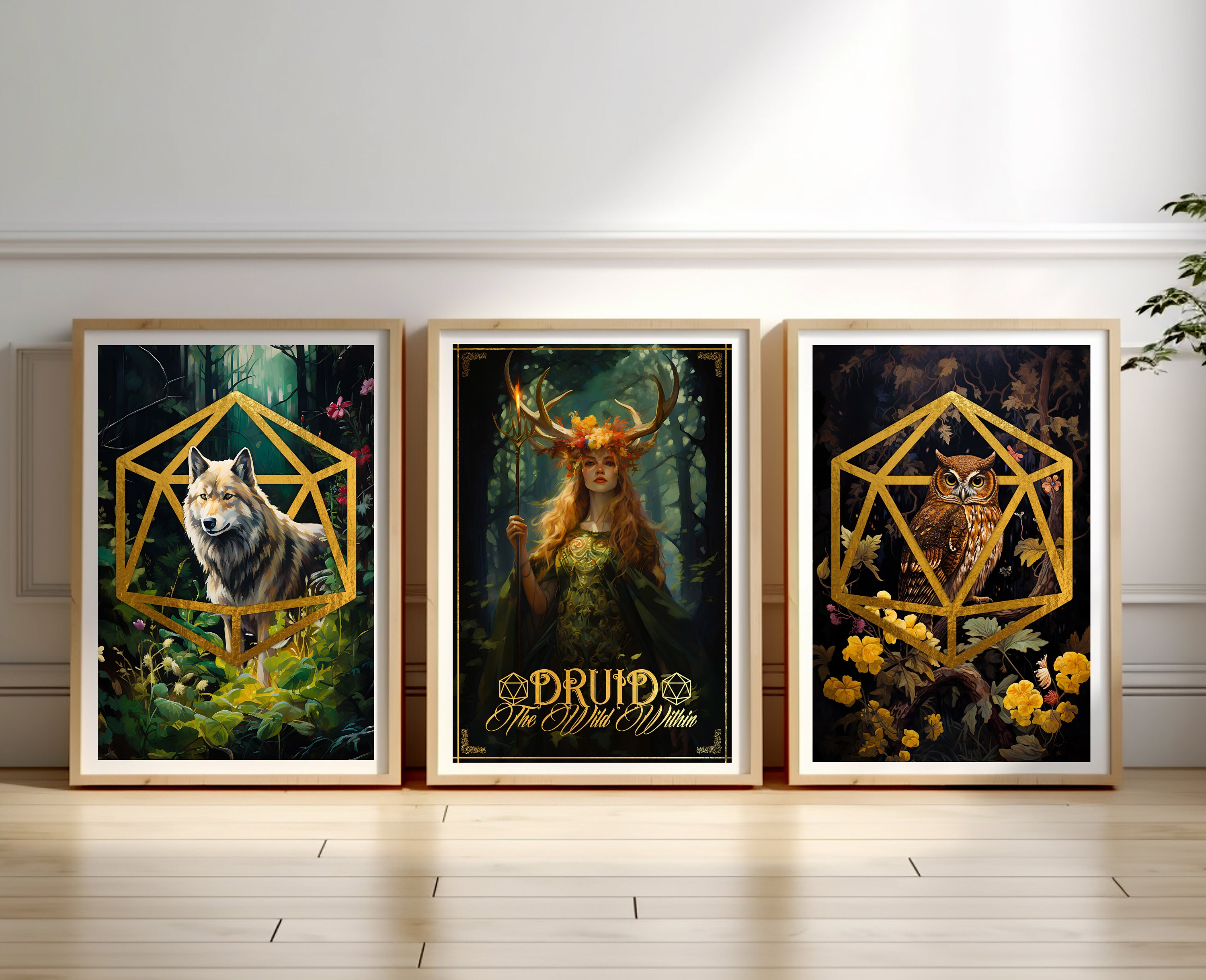 Dnd Druid Artwork Bundle, Set of 5, Abstract Fantasy Gallery Wall ...