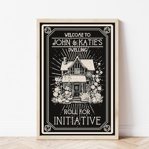 Custom DND Welcome Poster With Names, Minimal Fantasy Art, Home Decor ...