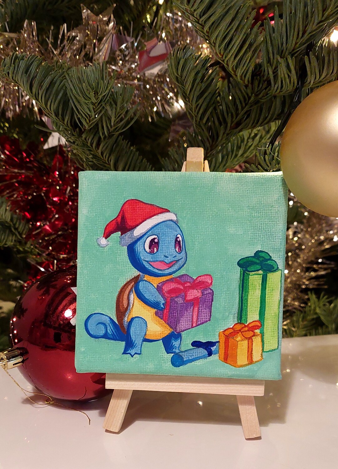 Original Canvas Christmas Squirtle Pokemon - Etsy