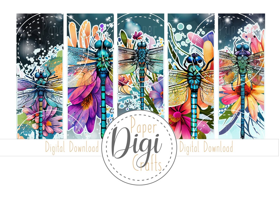 Dragonfly Bookmarks Digital Download Bookmark Sheet Bookmarks Instant ...