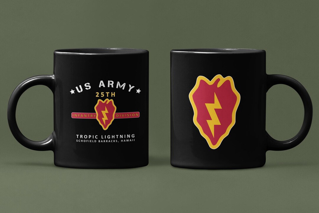 US ARMY 25th Infantry Division Coffee Mug Tropic Lightning Schofield ...