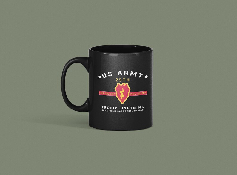 US ARMY 25th Infantry Division Coffee Mug Tropic Lightning Schofield ...