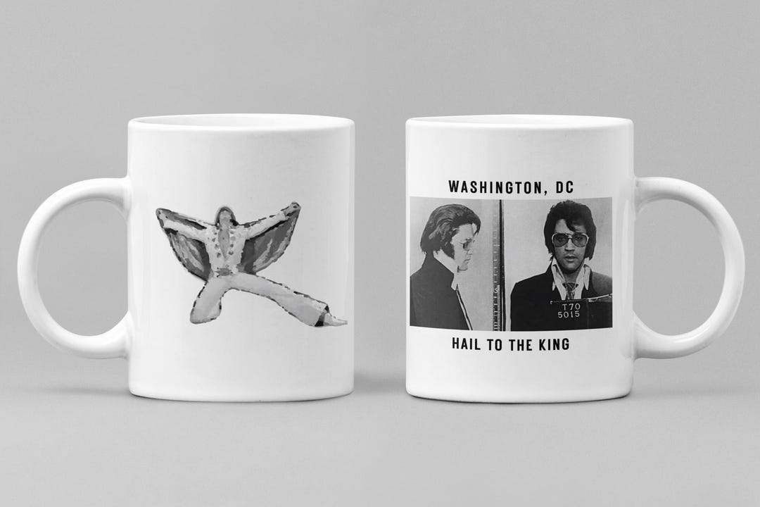 Elvis Presley FBI Mugshot - Hail to the King Coffee Mug - Funny Vintage ...