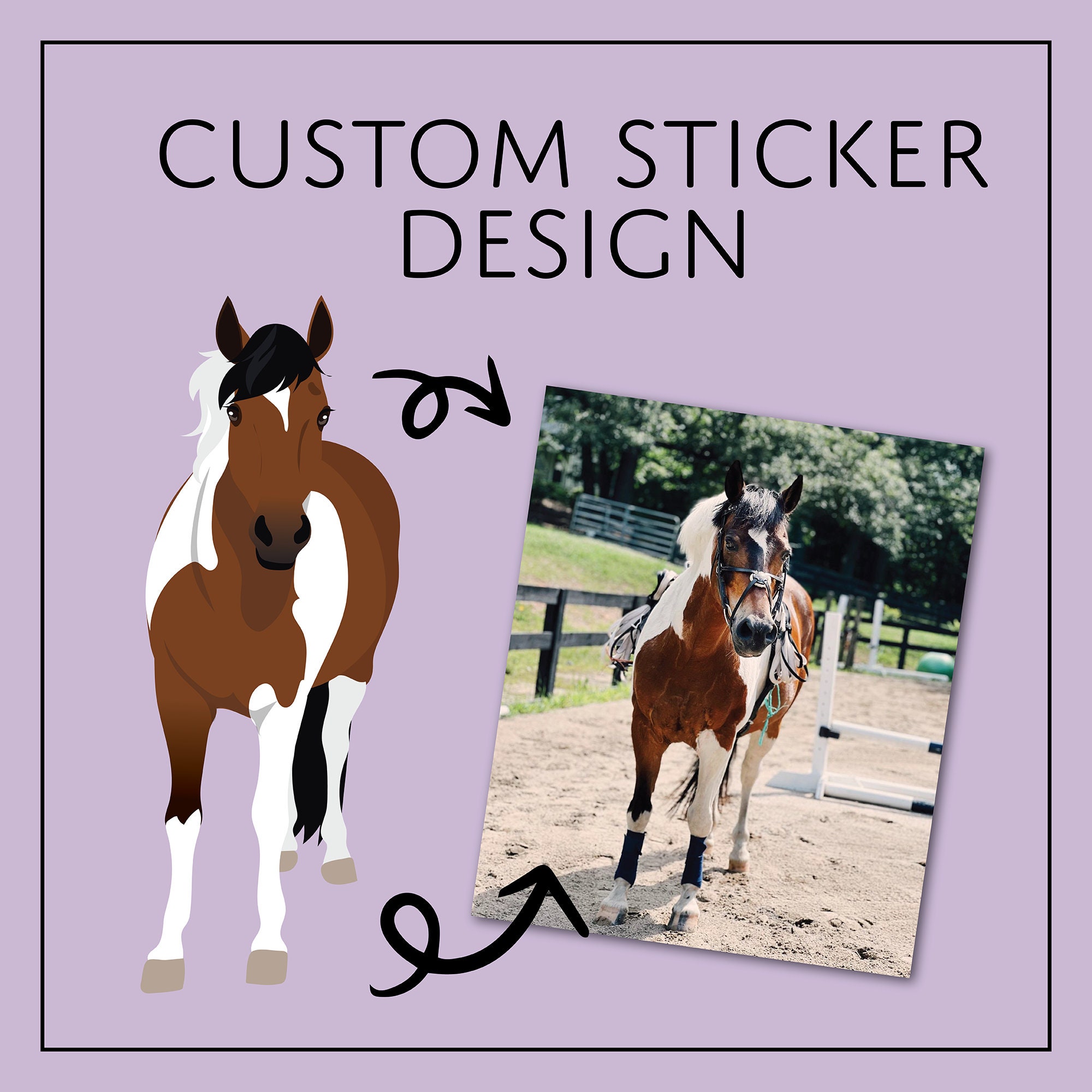 Custom Horse Sticker Design - Etsy