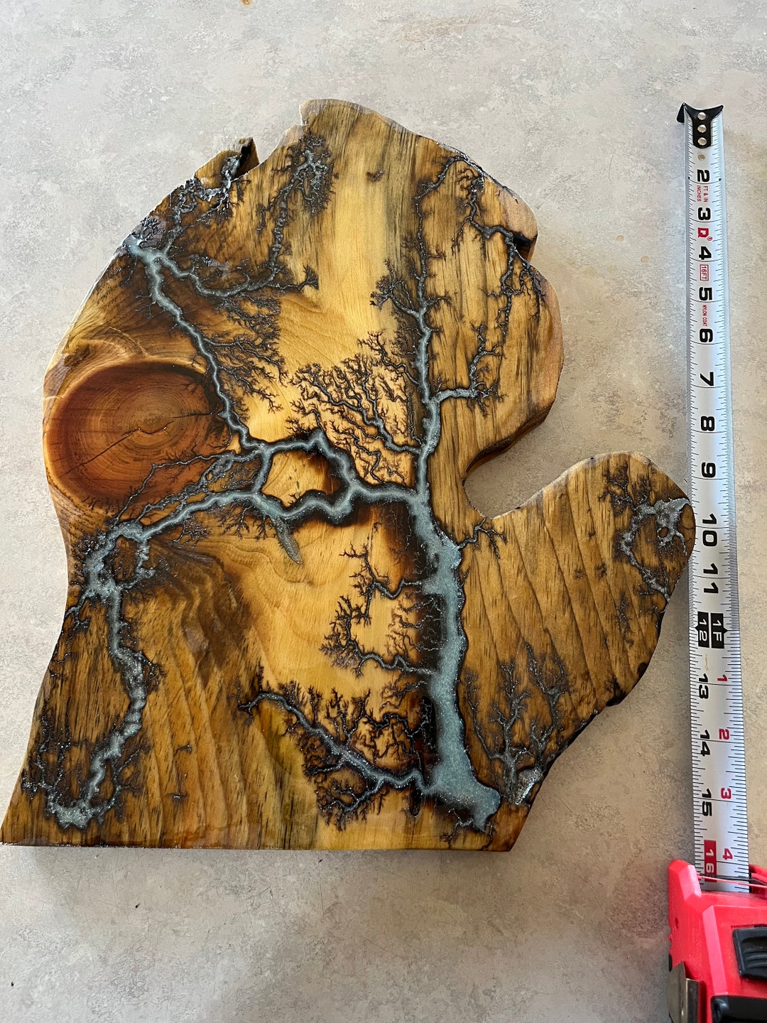 Fractal Burned Michigan Shaped Solid Wood Board. - Etsy