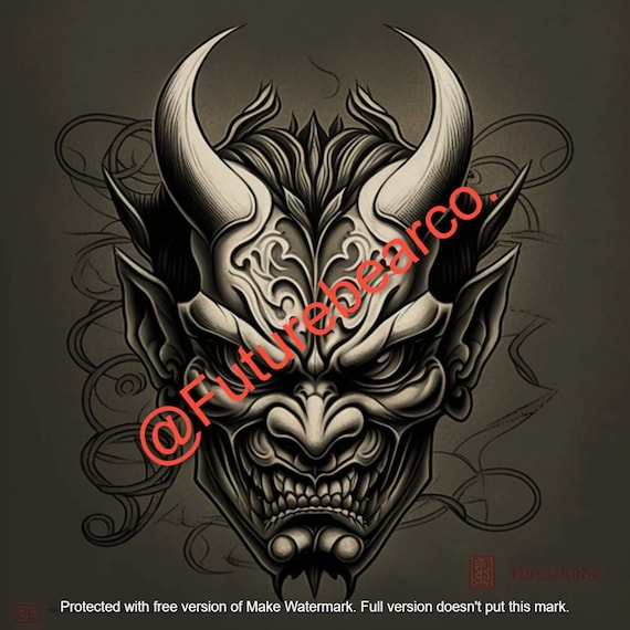 Oni Mask Tattoo