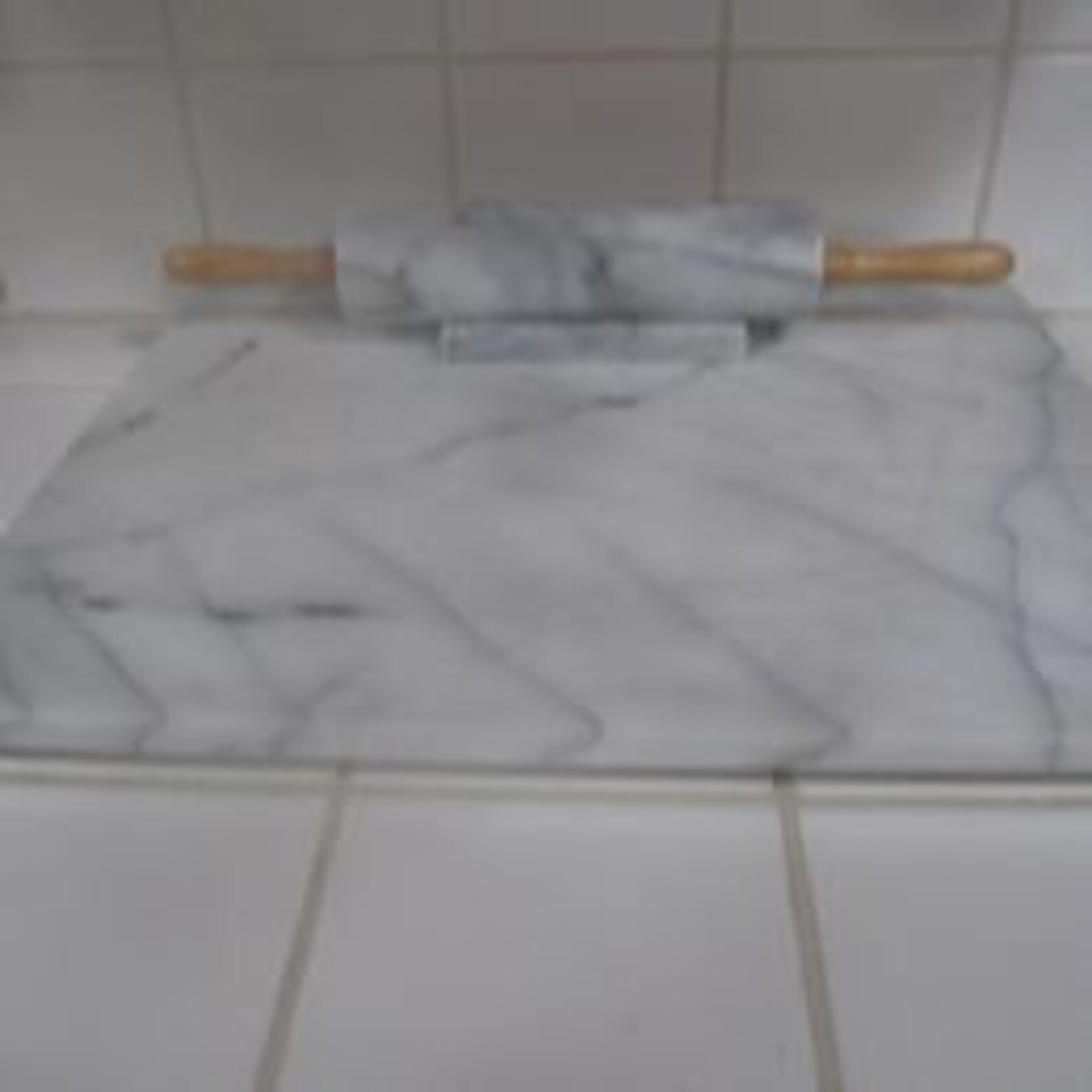 3 Pc. Gray Marble Pastry Board, Matching Rolling Pin & Marble Cradle - Etsy
