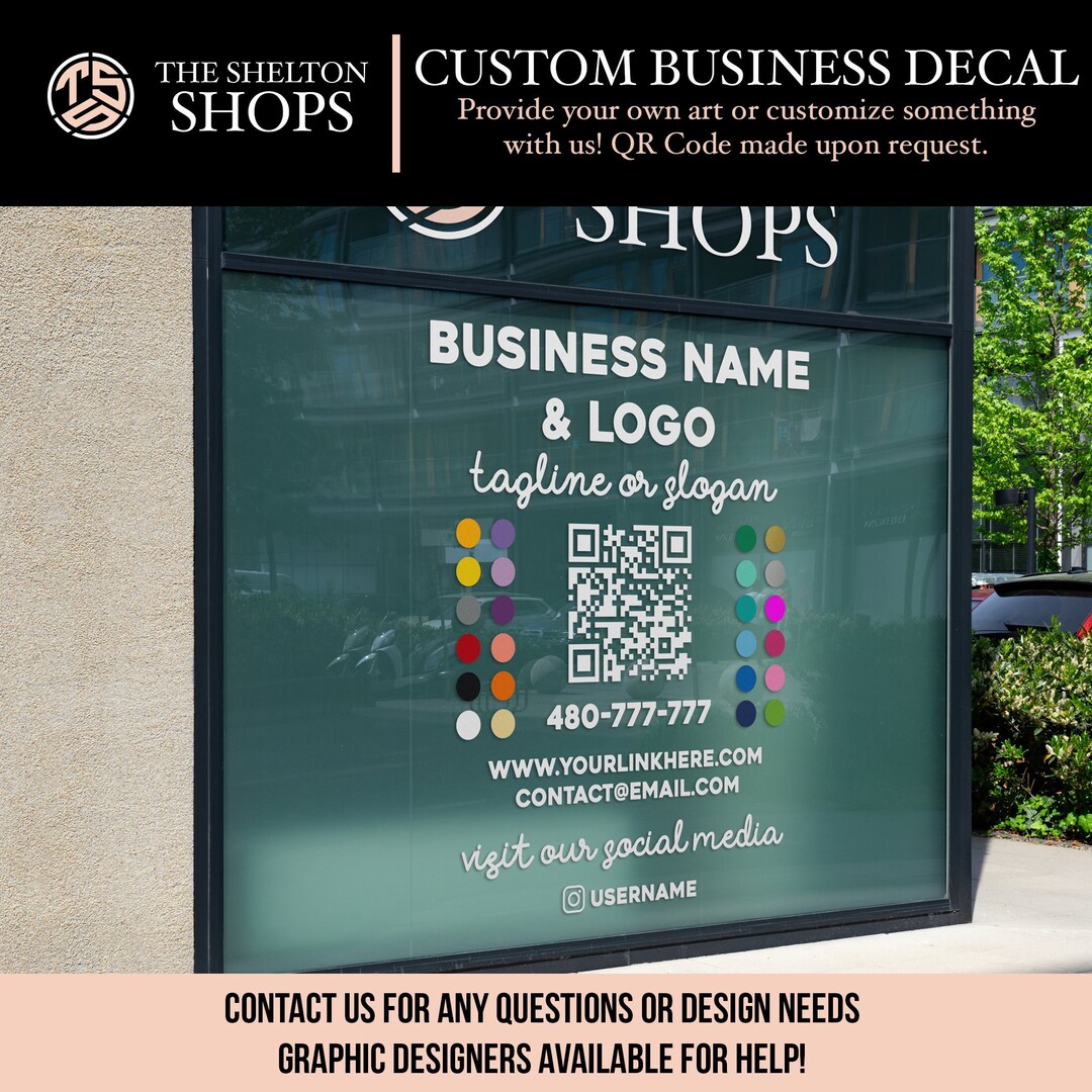 Custom Business Vinyl Decal - Your Company, Fun Artistic Design ...