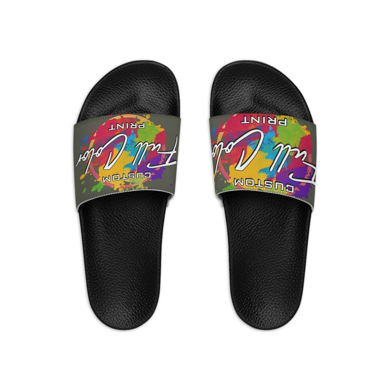 Custom Men's Slide Sandals - Sublimation Gift for Birthday, Holiday ...