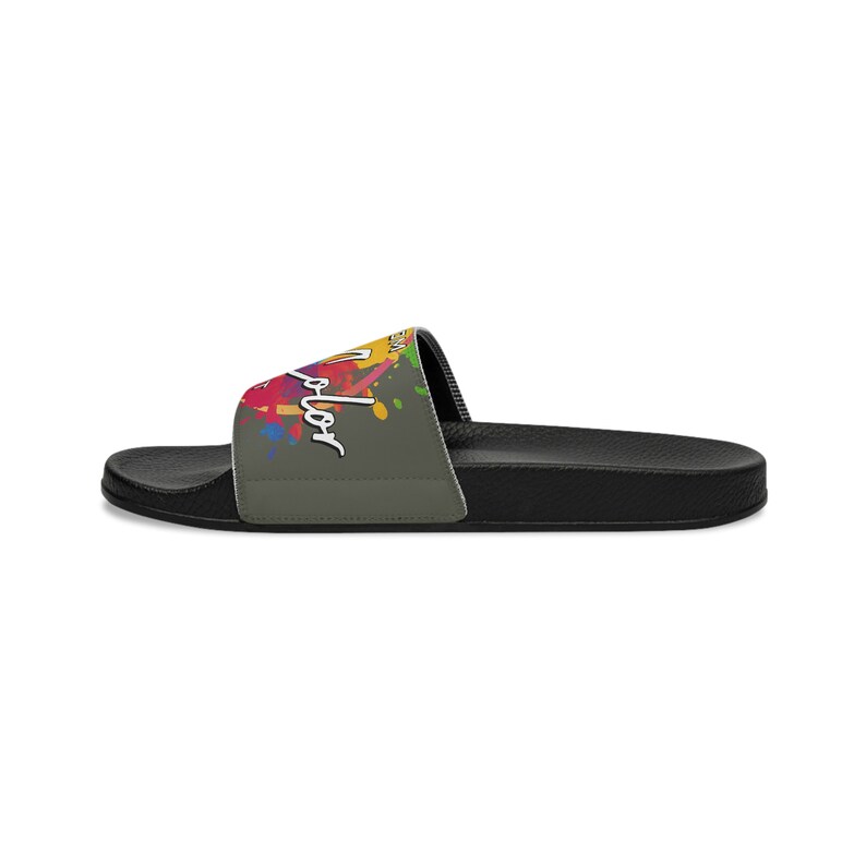 Custom Men's Slide Sandals - Sublimation Gift for Birthday, Holiday ...