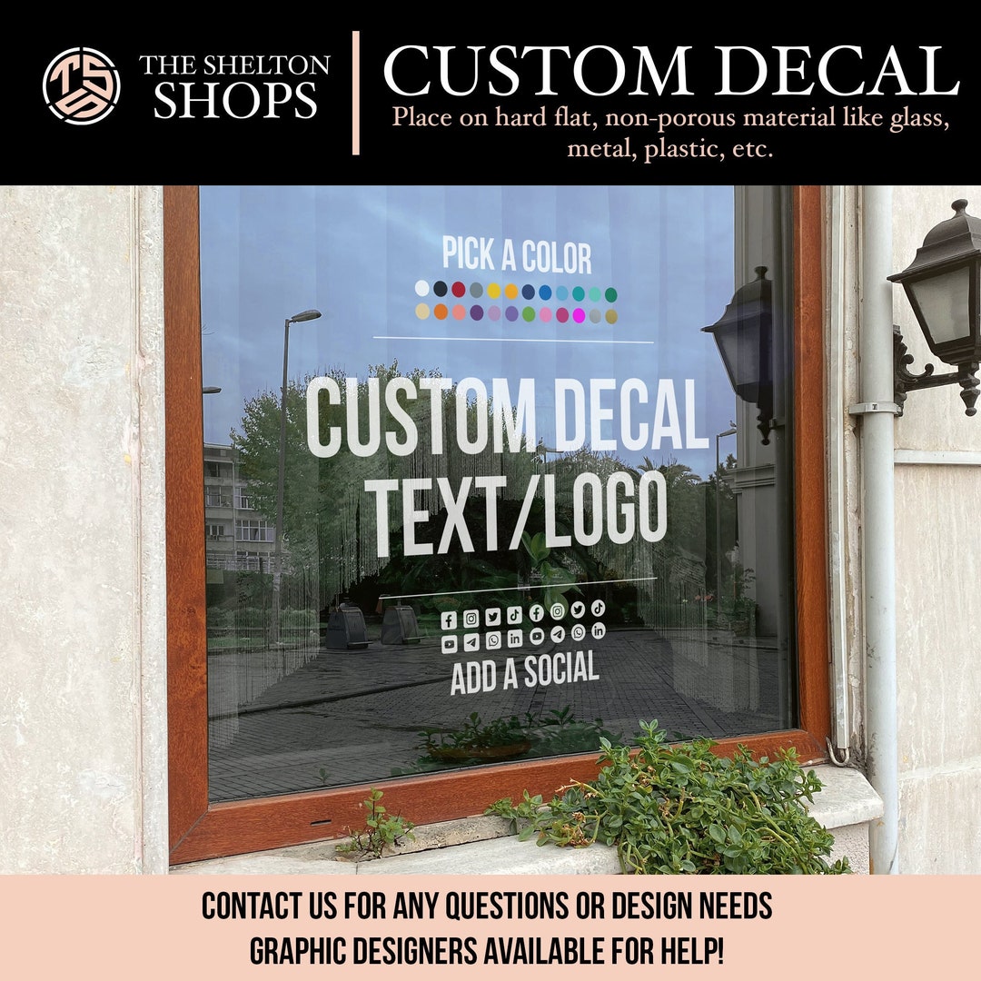 Custom Vinyl Decal - Your Company Name or Logo Storefront Sticker ...