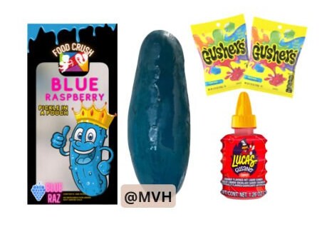 5pc. MINI Blue Raspberry Pickle Kit Blue Snack Kit Sweet Candied Pickle ...
