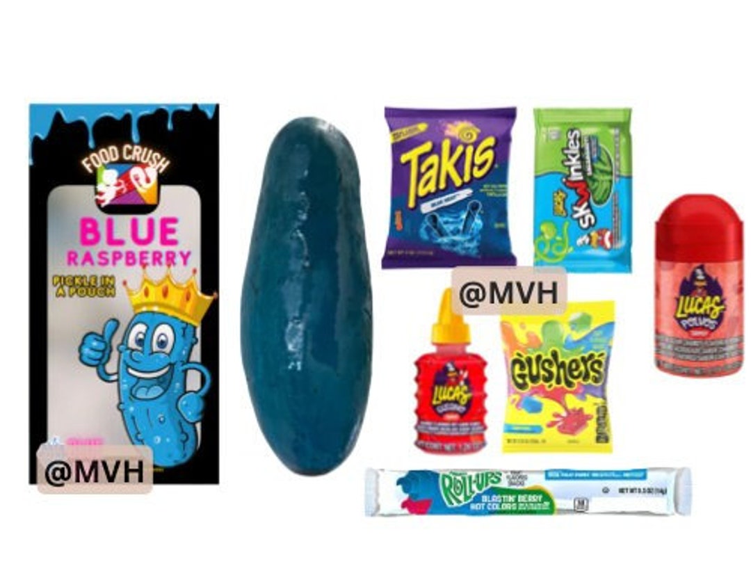 Blue Raspberry Pickle Kit Blue Snack Kit Candied Pickle Kit Boy Gift ...
