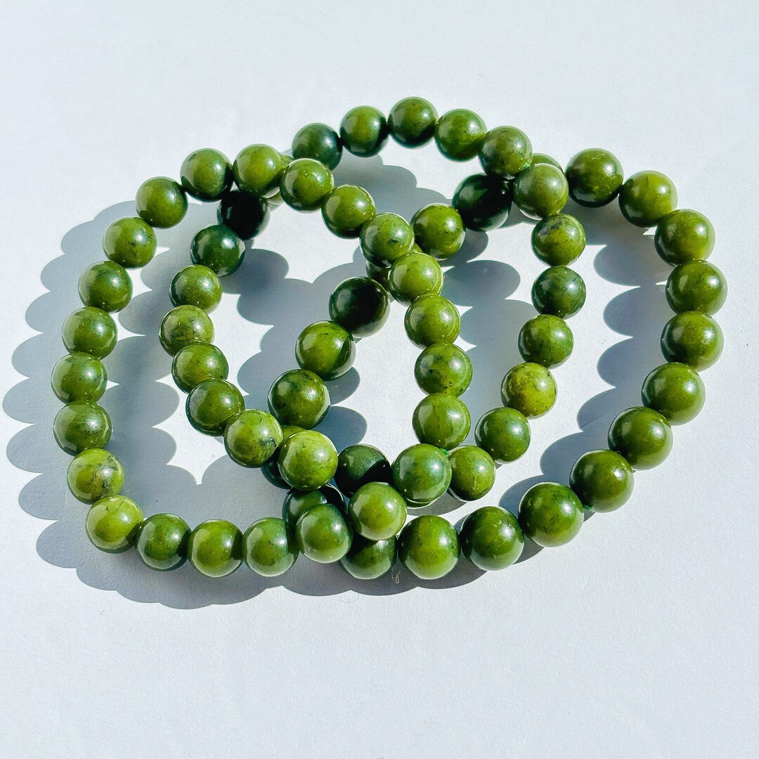 Natural Nephrite Jade Crystal Bracelet - Etsy