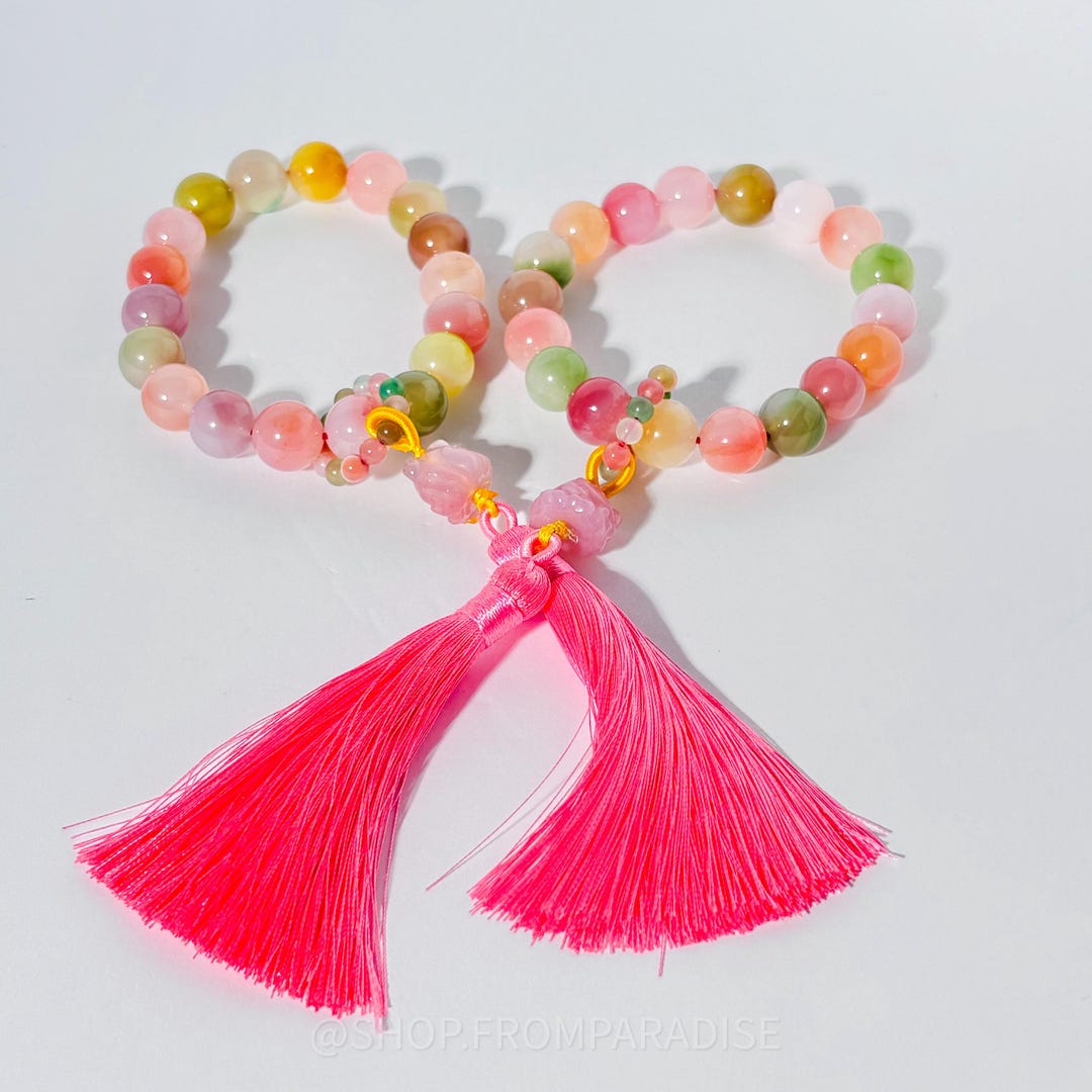 Yan Yuan Agate Nine Tail Fox Crystal Stretch Bead Bracelet - Etsy