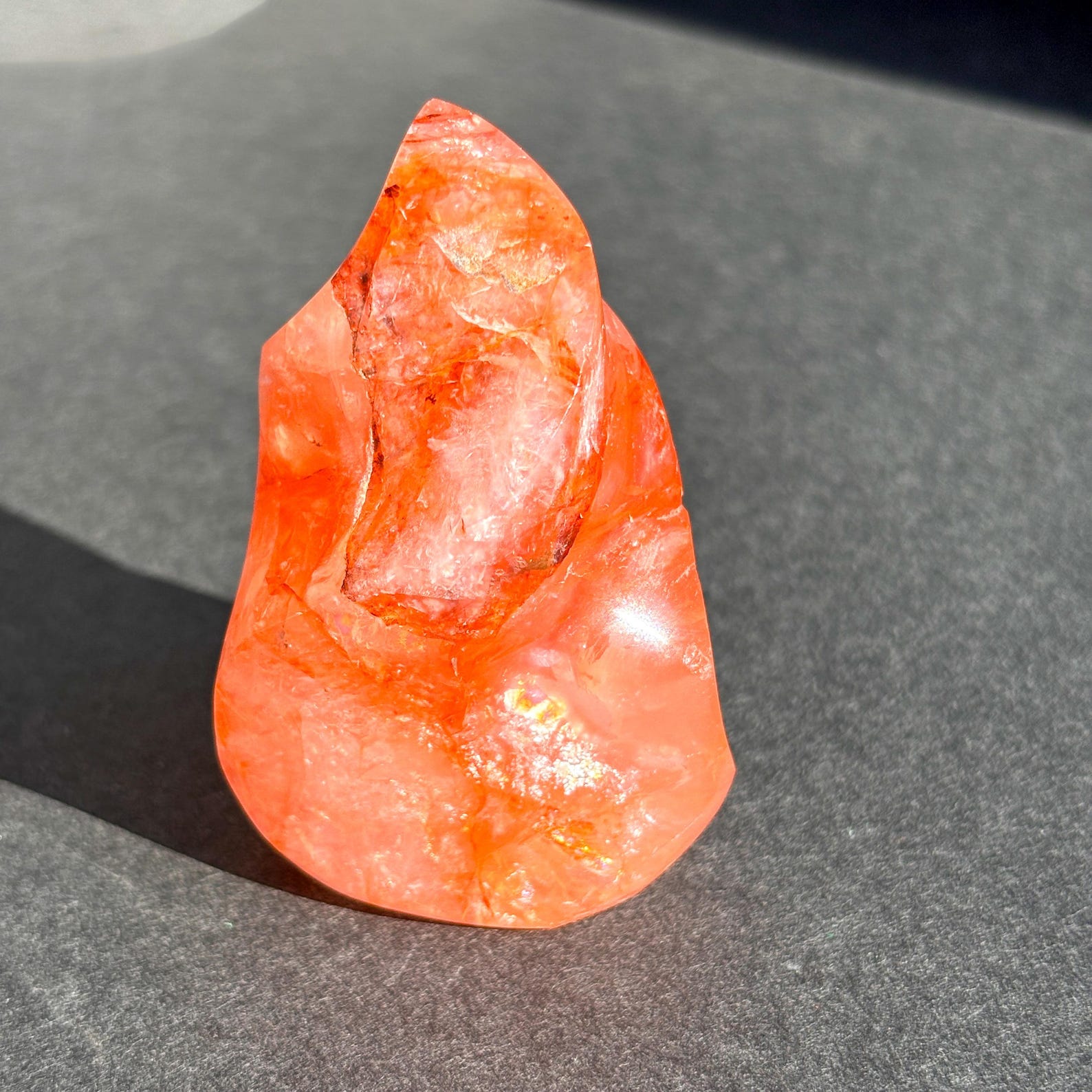 Fire Quartz Red Hematoid Crystal Flame Sculpture - 137g - Etsy