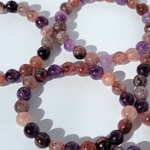 Super 7 Bracelet Super Seven Crystal Amethyst Cacoxenite Clear Quartz ...