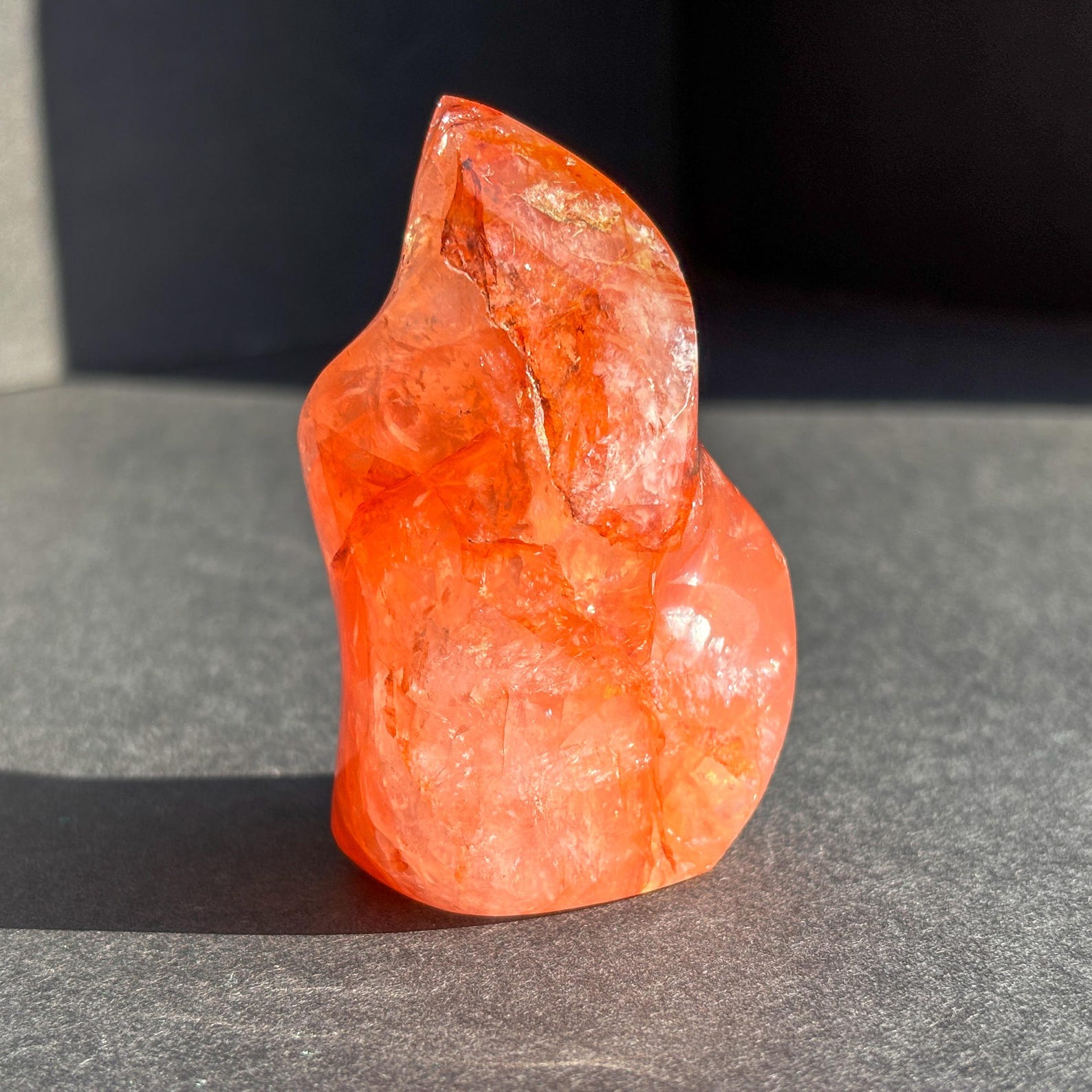 Fire Quartz Red Hematoid Crystal Flame Sculpture - 137g - Etsy