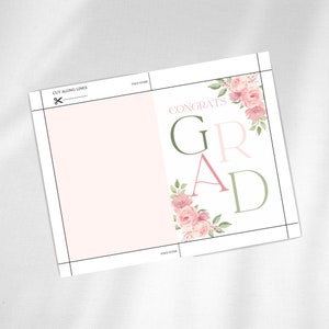 Printable Floral Grad Card, Pink Floral Grad Card, Printable Graduation ...