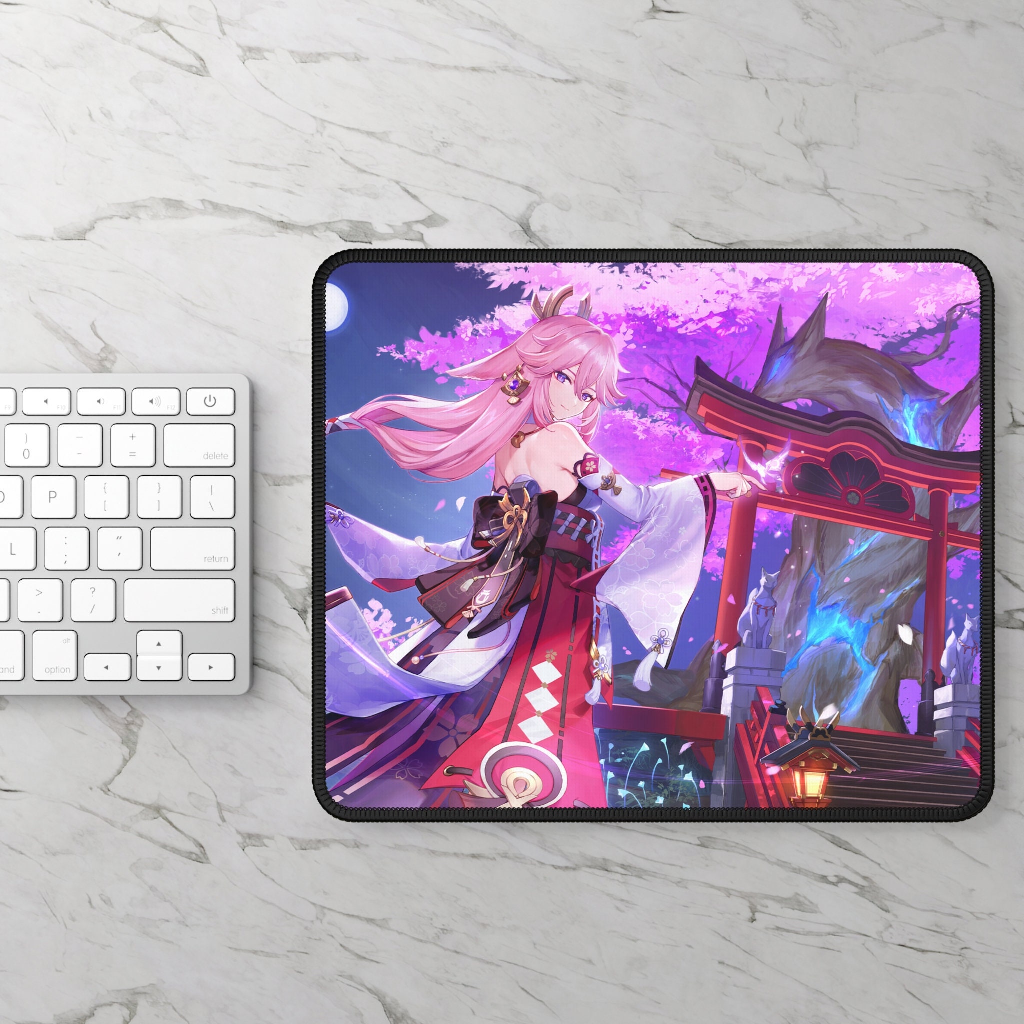 Yae Miko Desk Mat Landscape Desk Mat, Anime Mouse Pad, Desk Decor ...