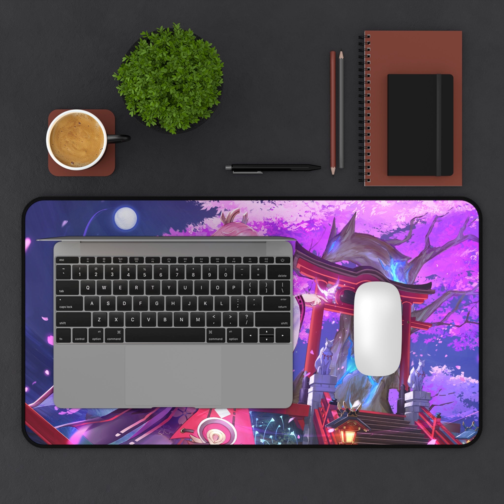 Yae Miko Desk Mat Landscape Desk Mat, Anime Mouse Pad, Desk Decor ...