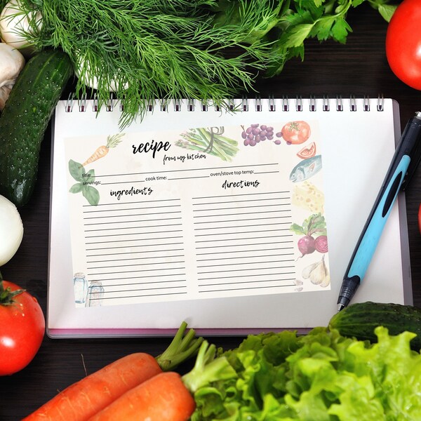 Cute Recipe Cards - Etsy