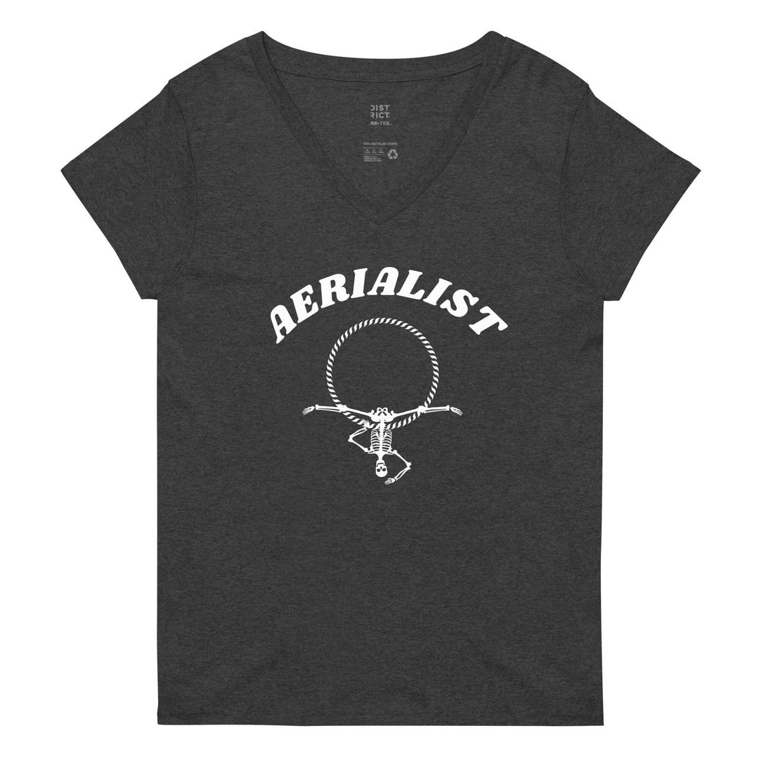 Aerialist Lyra Skeleton in Aerial Lyra Hoop Women’s Recycled V-neck T ...